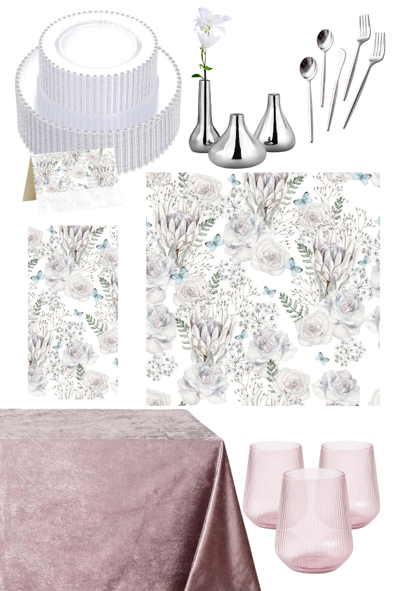 Floral Disposable Tableware for Elegant Events | EstherO Design