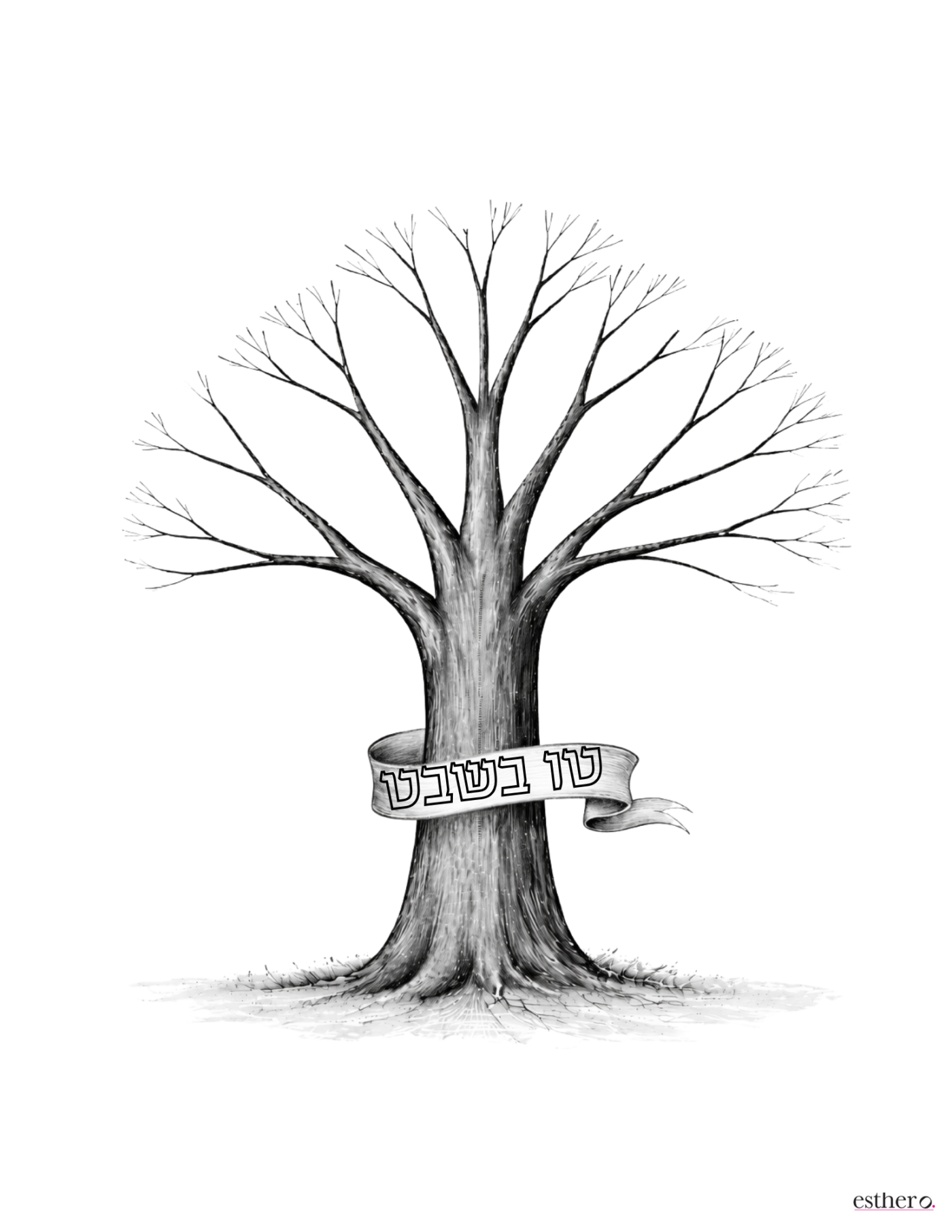 Tu B’Shvat Tree Craft | Free Printable for Kids | EstherO Design